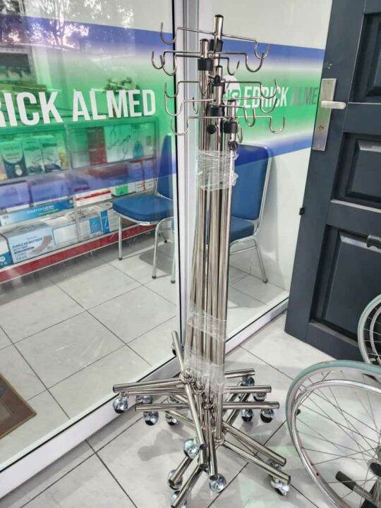 TIANG INFUS 4 HOOK KAKI 4 STAINLESS STEEL | Lazada Indonesia
