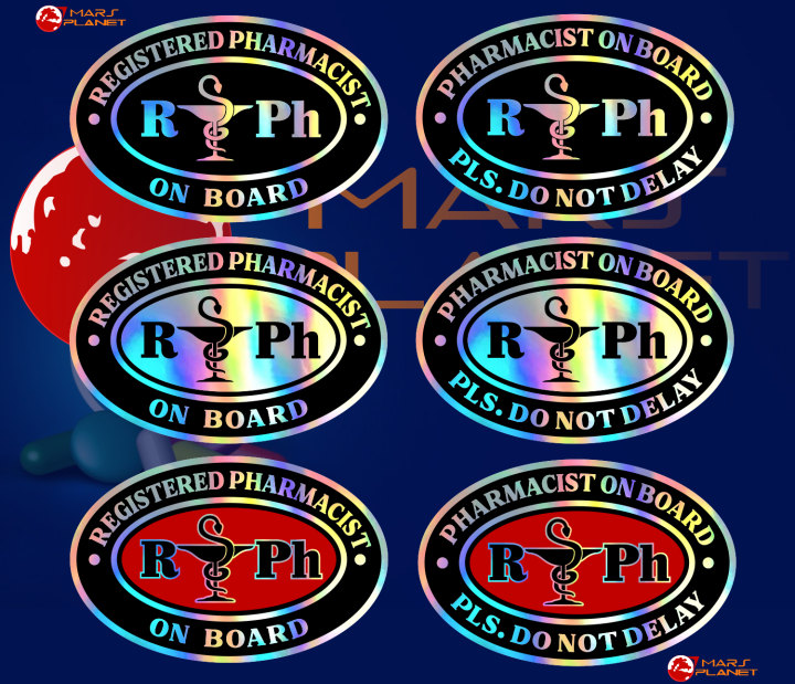 REGISTERED PHARMACIST RPh PHARMACIST ON BOARD DO NOT DELAY MOTORCYCLE ...