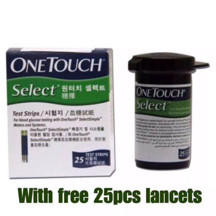 One touch select test strips 25s with free 25pcs lancets | Lazada PH