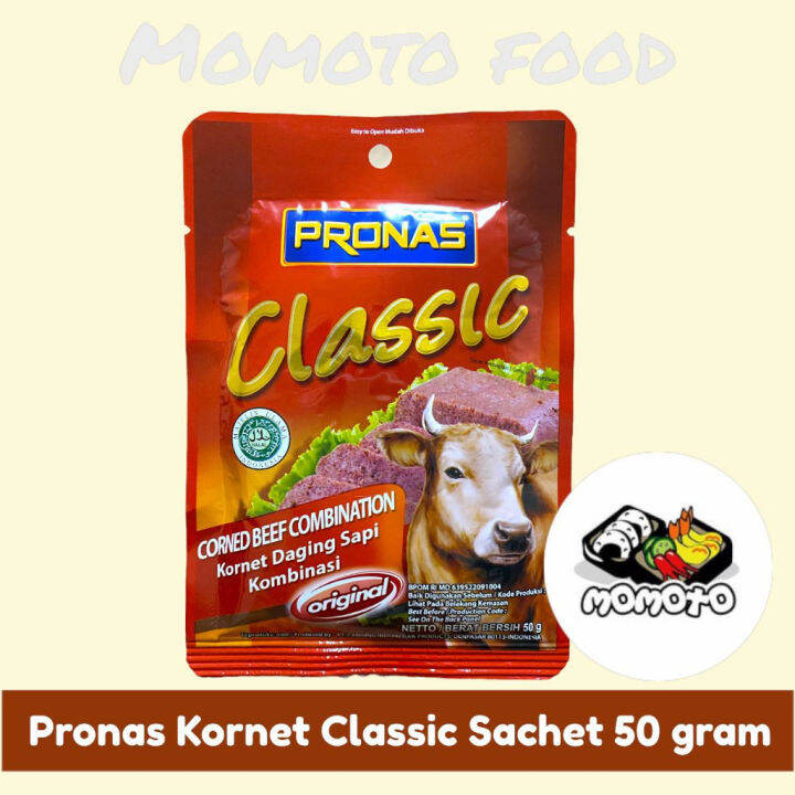 Pronas Kornet Sapi Classic Sachet 50 gram Beef Corned Praktis Instan ...