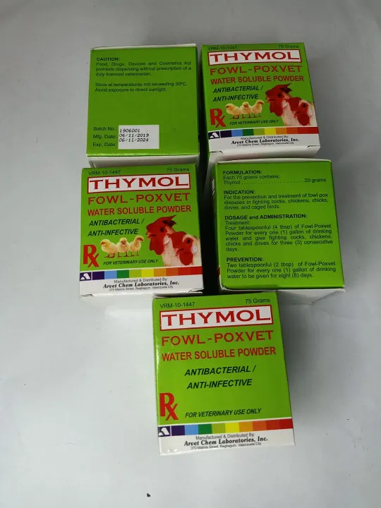 [VETKLIX] 5box THYMOL POWDER FOR FIGHTING COCKS GAMEFOWL/ Gamot sa ...