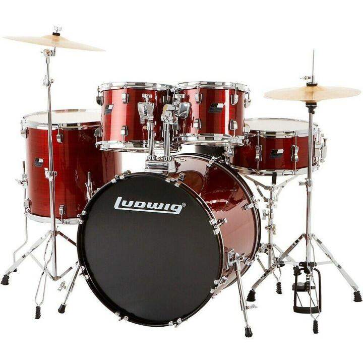 Ludwig LC18536 Backbeat 5-Piece Drums Set w/Hardware+Throne+Cymbal ...