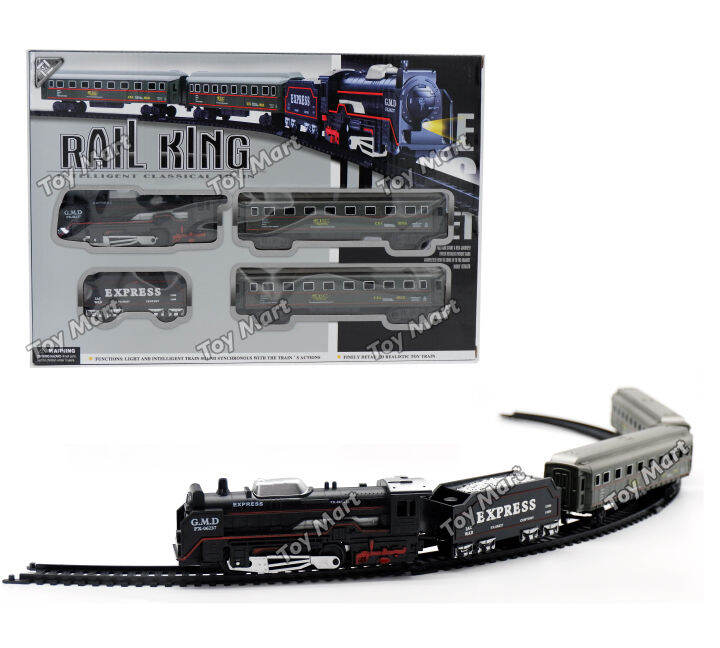 Rail King Silver Express Classical Passenger Train w/ Railway Track ...