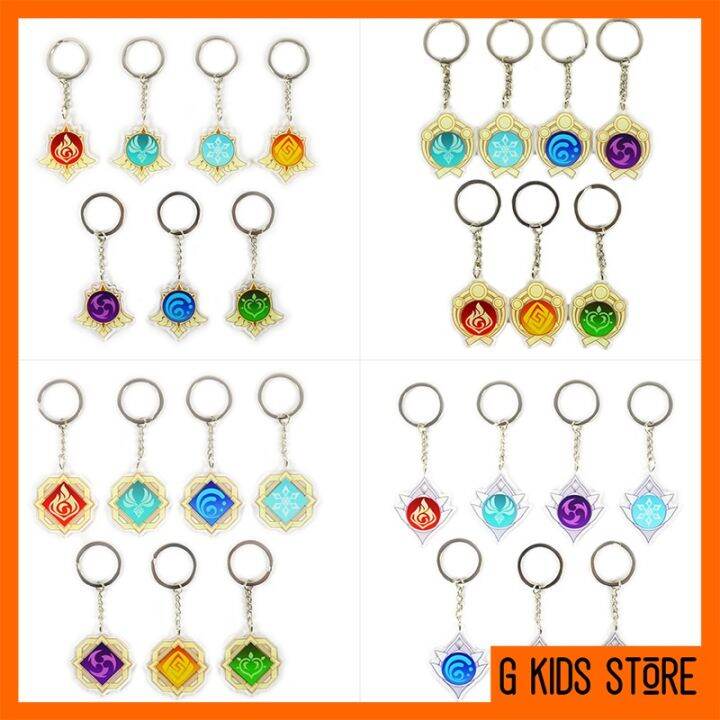 Genshin Impact Mini Vision Arcylic Keychain Mondstadt Liyue Inazuma ...