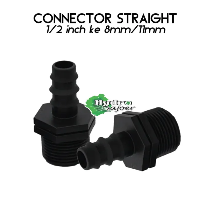 Connector Straight Reducer - Konektor Lurus, 1/2 inch ke Selang 8 mm x ...