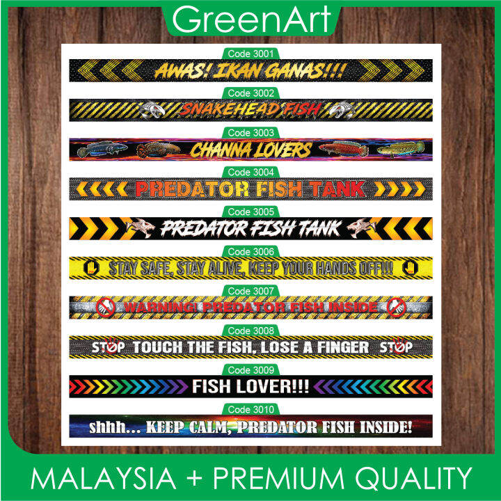 Premium Aquarium sticker Predator Fish Channa fish 'VERSION 2'' / Do ...