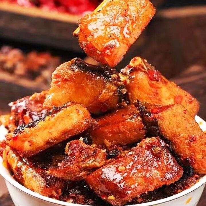 香辣鱼排Hunan Spicy fish fillet下饭菜麻辣鱼块零食即食手撕鱼瓶装湖南特产Ready-to-eat | Lazada