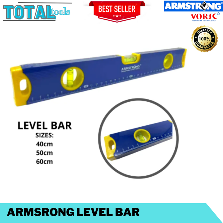ARMSTRONG LEVEL BAR 40cm 50cm 60cm High Quality Total Tools Hardware ...