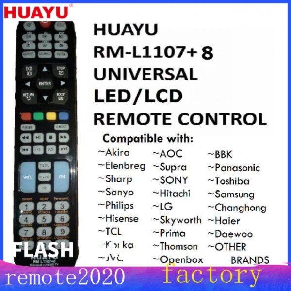 Huayu RM-L1107+8 Universal LEDLCD Remote Control with Media Play and 3D Buttons For Majority nds ...