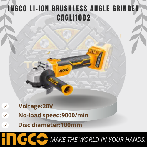 INGCO LI-ION Brushless Angle Grinder 20V CAGLI1002 BN-PT | Lazada PH