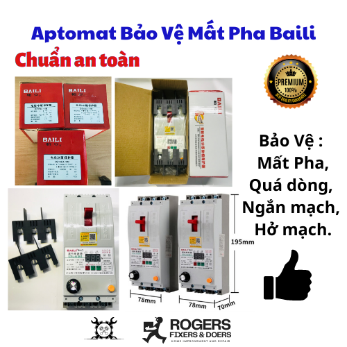 Aptomat Chống Mất Pha Baili 40A/100A ,CB Bảo Vệ Quá Tải Động Cơ 3 Pha 380v | Lazada.vn
