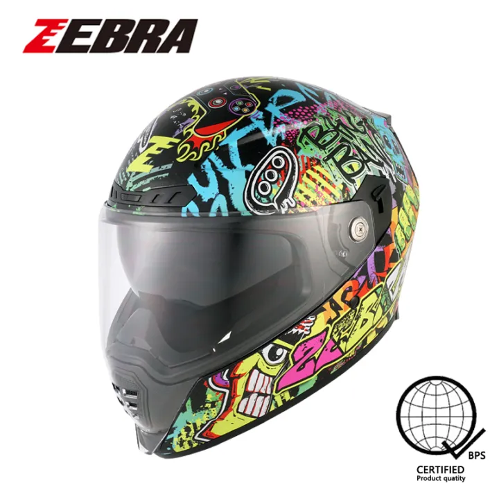 ZEBRA 619 motorcycle Full face helmet original dual visor full face ...