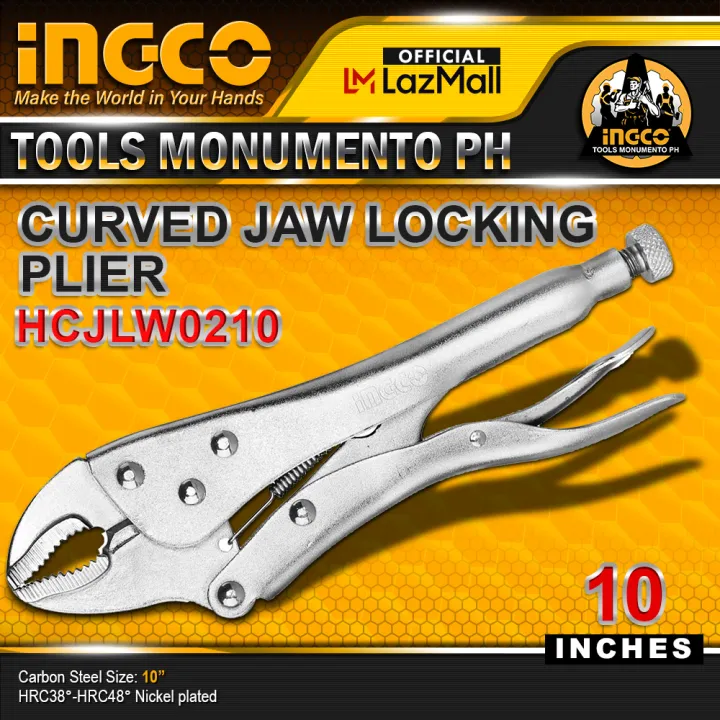 INGCO 10" Curved Jaw Locking Plier (HCJLW0210) *INGCO TOOLS MONUMENTO ...
