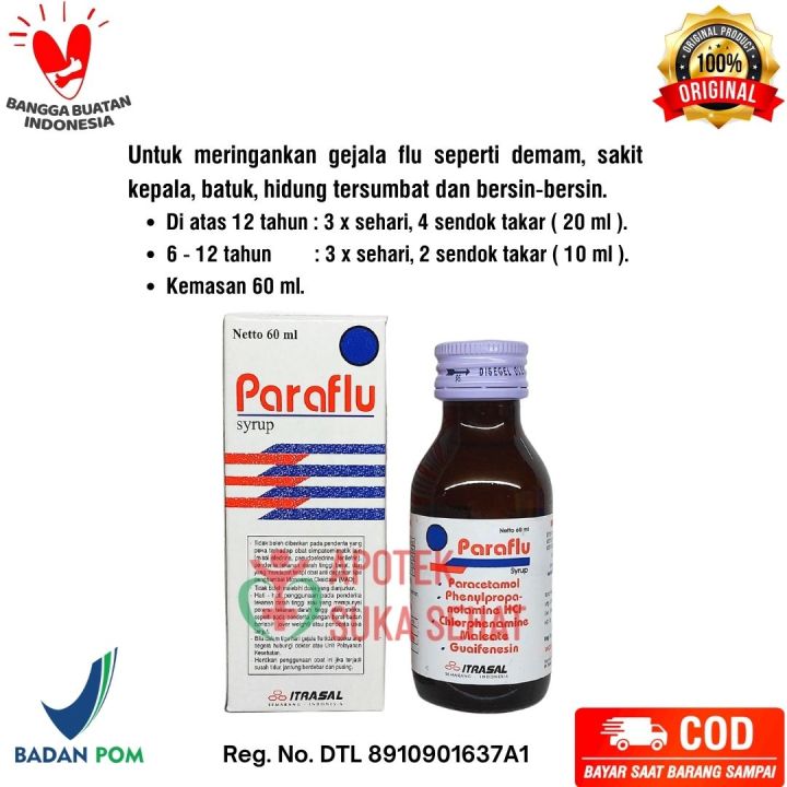 PARAFLU SIRUP 60 ML / OBAT DEMAM BATUK PILEK | Lazada Indonesia