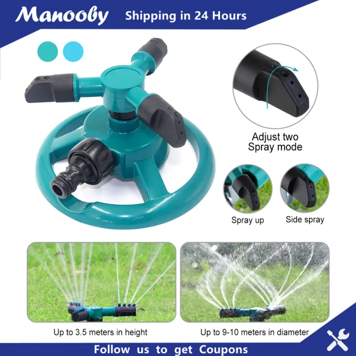 Manooby 360 Degree Automatic Rotating Garden Lawn Water Sprinklers ...