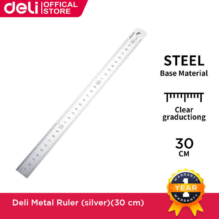 Deli Metal Ruler More Precise Measurement 15cm/30cm/50cm 8463 | Lazada PH