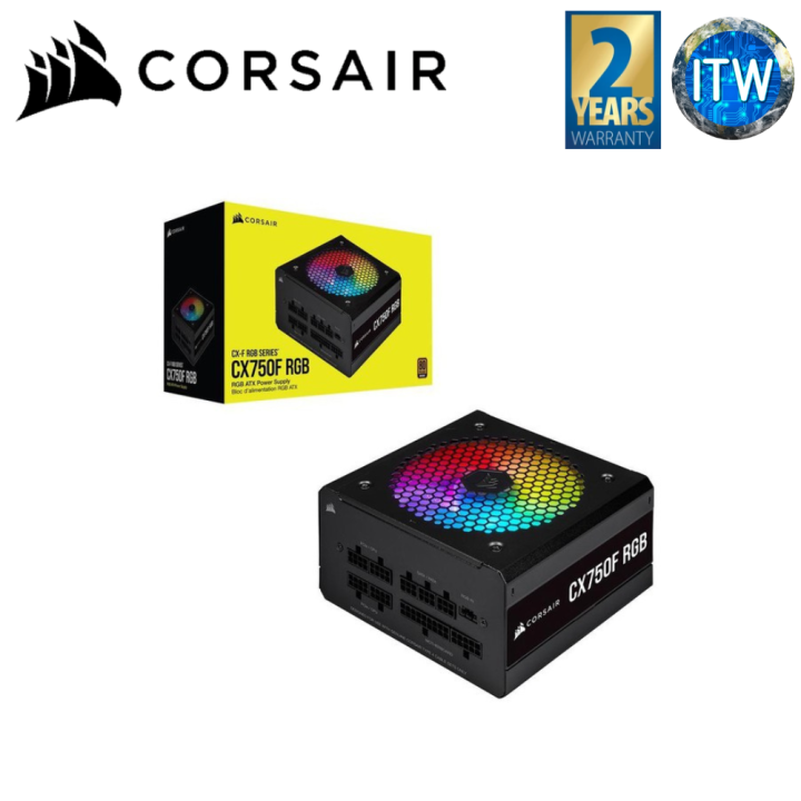 CORSAIR CX Series CX750F RGB 750W 80 Bronze Certified Fully Modular RGB ...