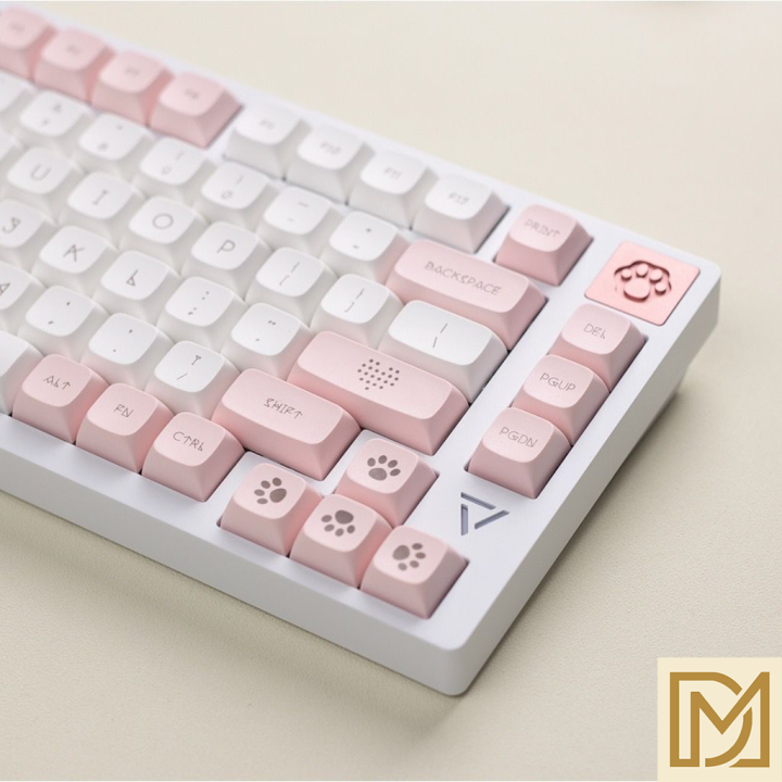 Cat Keycap PBT Dye Sub XDA Kitten White Pink Cute Keycaps 137pcs Fit ...