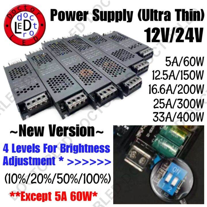 12V/24V AC To DC Switching Power Supply Ultra Thin Transfomer Adaptor ...