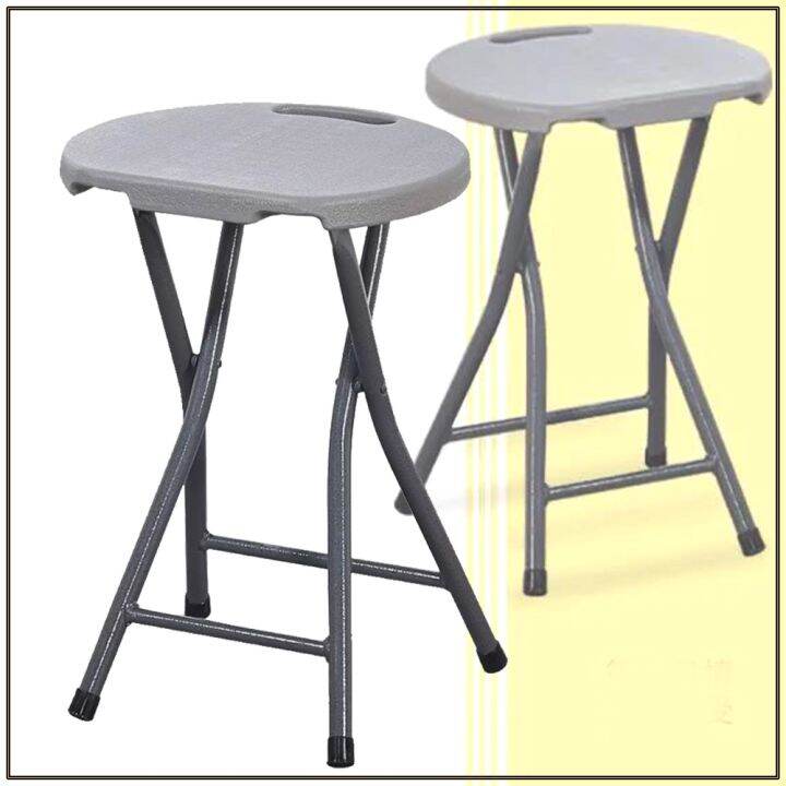 Portable Folding Chair 18.1 inch Heavy Duty Fold up Stool Metal and ...