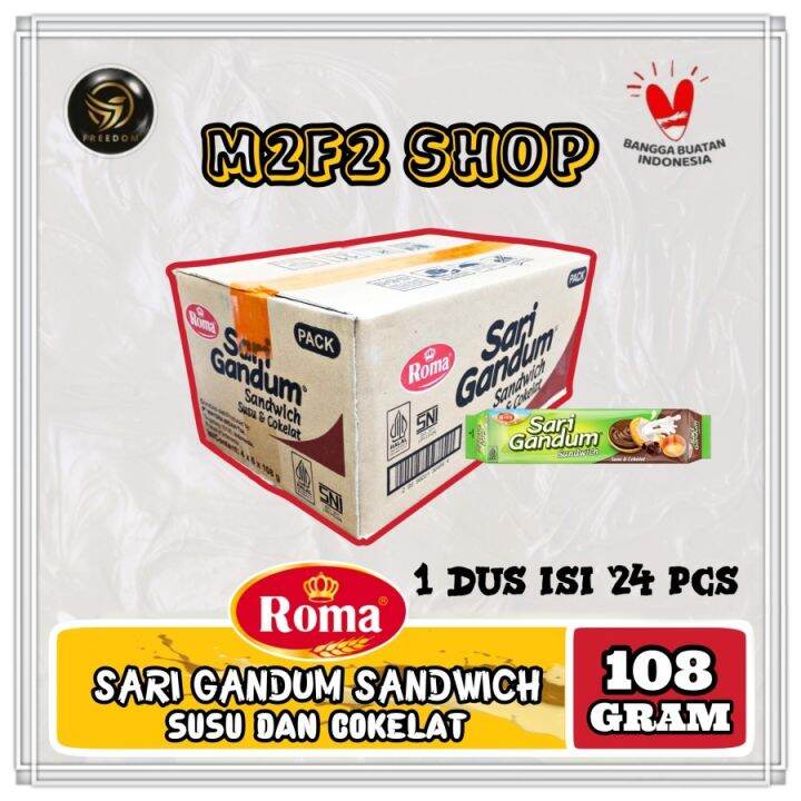 Roma Biskuit Sari Gandum Sandwich Susu Dan Cokelat - 108 gr (Kemasan Karton) | Lazada Indonesia