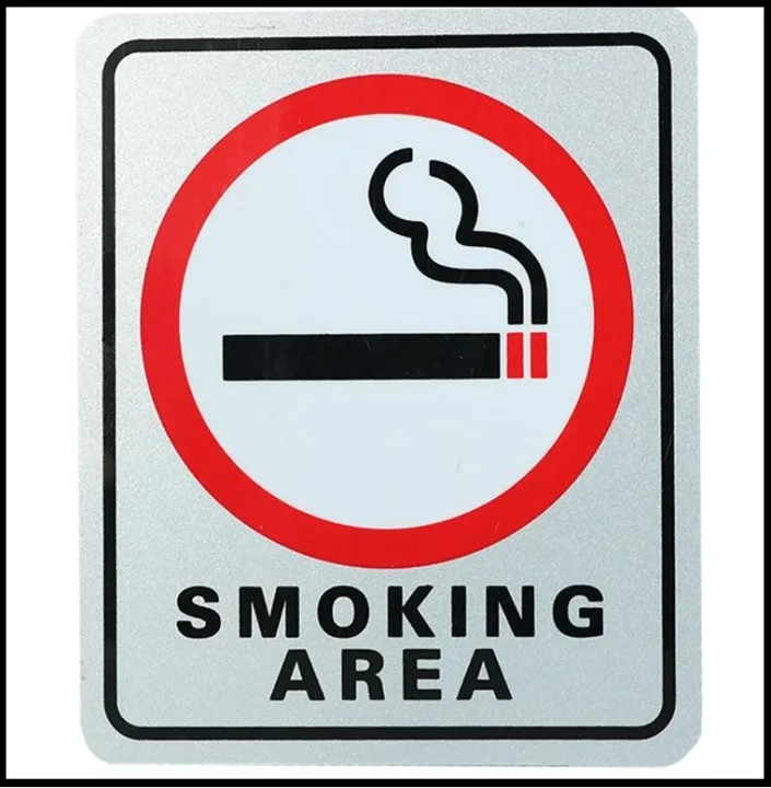 sign label SMOKING AREA tipe kotak acrylic sticker board tanda ruang ...