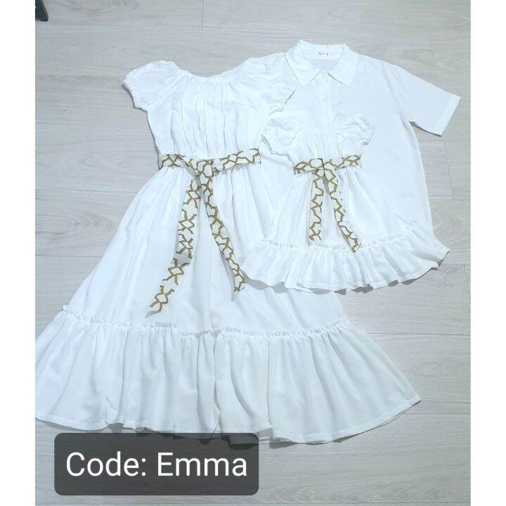 FAMILY TERNO MATCHING OUTFIT DRESS/POLO TWINNING COUPLE MOTHER AND ...