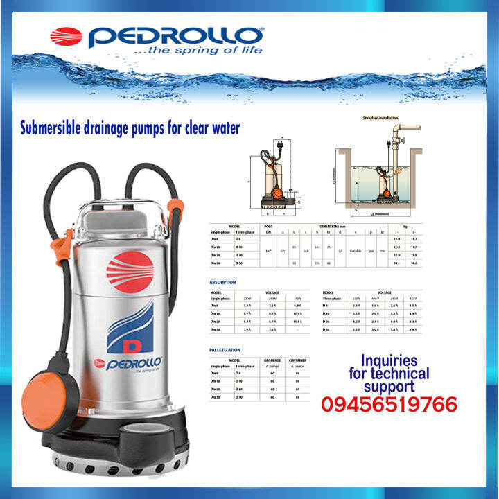 PEDROLLO D - Submersible Pumps for Clear or Slightly Dirty Water ...