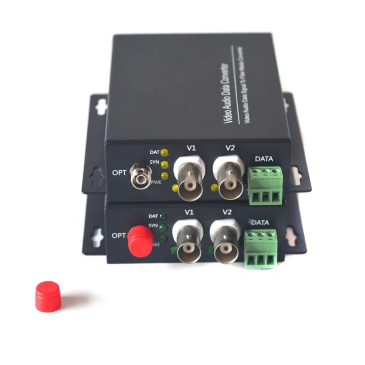 2 Channels Video To Fiber Optic Media Converters Transmitter And ...