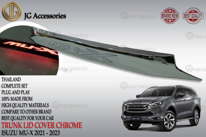 ISUZU MUX / MU-X 2021 2022 2023 TRUNK LID COVER WITH LED CHROME / DUAL DISPLATE WHITE [REVERSE ...