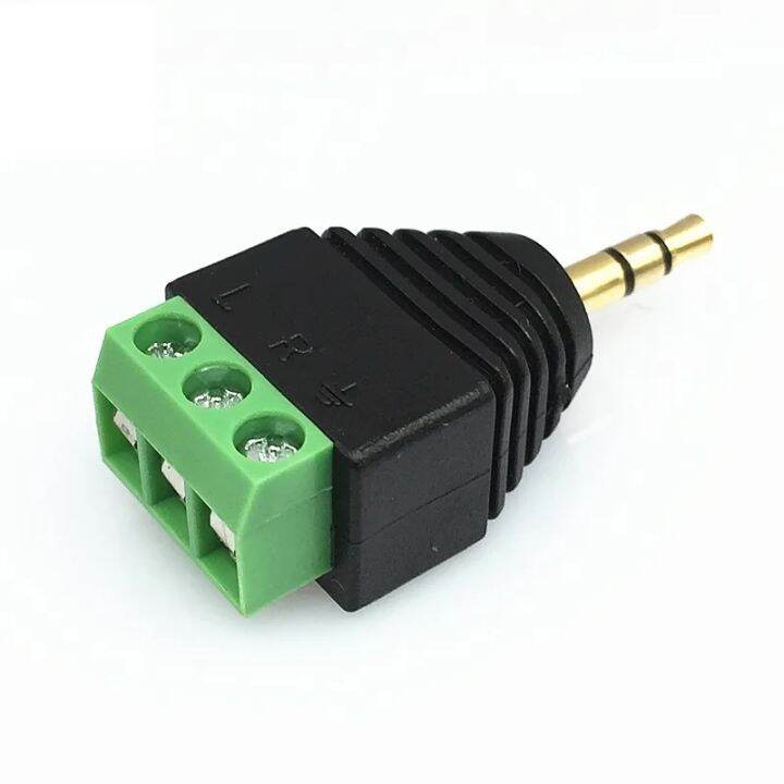 3.5mm Stereo Male to AV Screw Video Balun Terminal Jack Adapter Plug ...