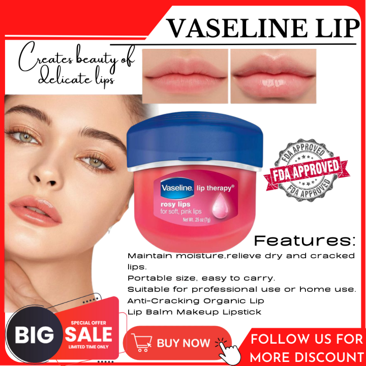 👄👄Best Seller Vaseline Lip Therapy Rosy Lips Natural Plant Organic Lip Balm, Moisturizing, Anti ...