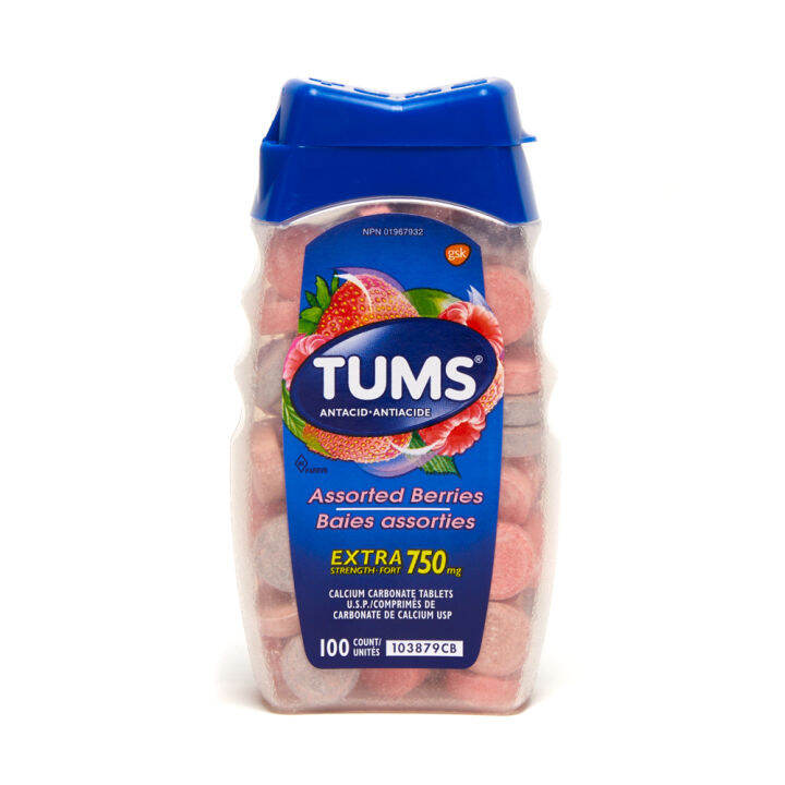 Tums Assorted Fruit & Berries Extra Strength Fort 750mg 100 Tablets ...