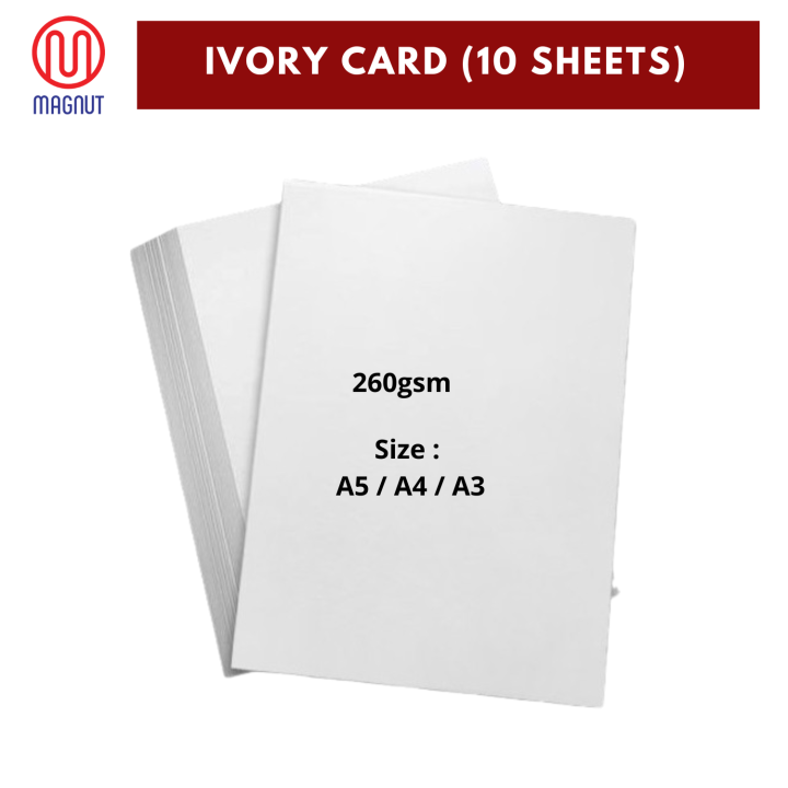 10 Sheets - Ivory Card Paper 260gsm Book Cover Labelling Box DIY Hand ...