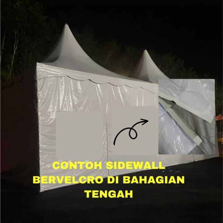 SIDEWALL/ KAIN TEPI KHEMAH 20ft X 20ft BERVELCRO ATAU BERPELEKAT PVC ...