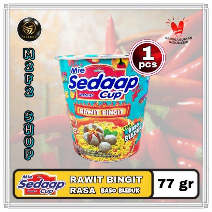 Mie Sedaap Cup Instan Rawit Bingit Rasa Baso Bleduk - 77 gr (Kemasan ...