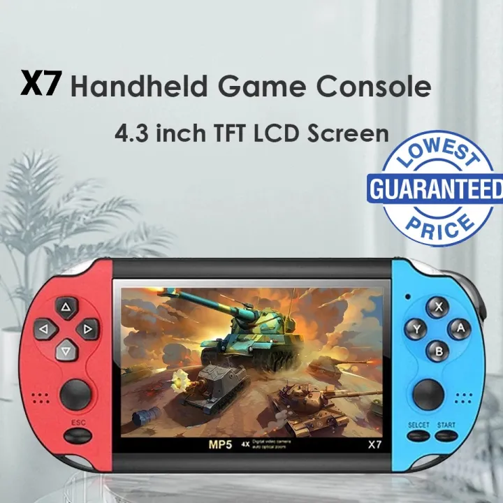 เครื่องเล่นเกมพกพา X7 จอ LCD 4.3 นิ้ว 8GB 10000 GAMES X7 Handheld Game ...