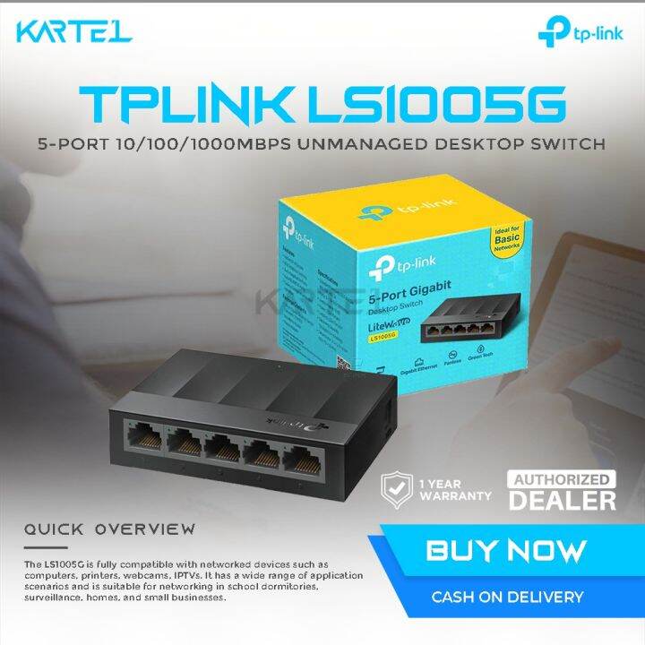 Tp-Link LS1005G 5-Port 10/100/1000Mbps Desktop Switch 5 port Gigabit Switch | Lazada PH