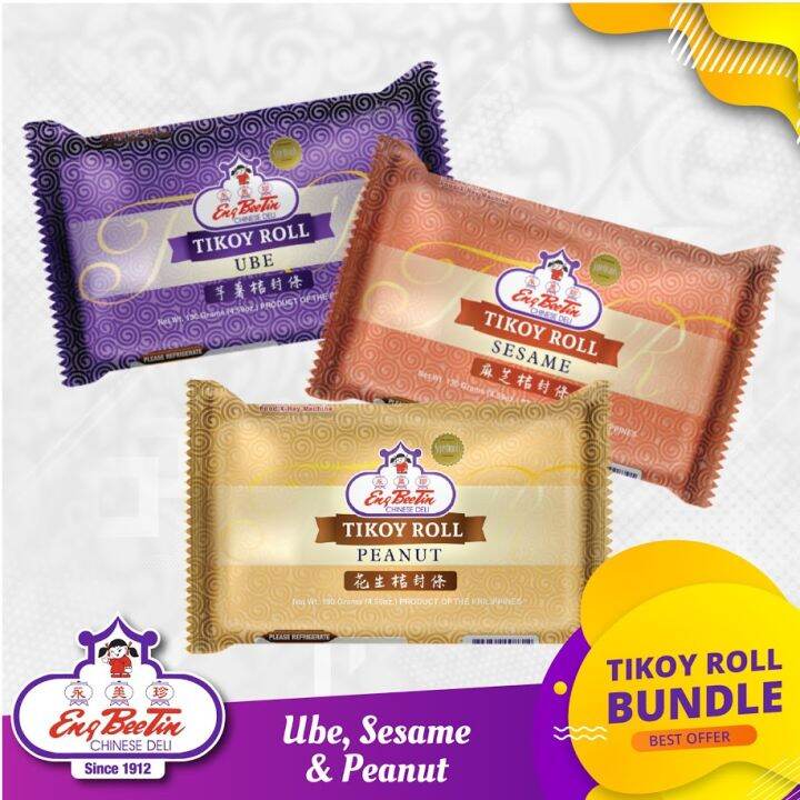 BEST SELLER!!! Eng Bee Tin Tikoy Roll Bundle ( Ube, Sesame, Peanut ...