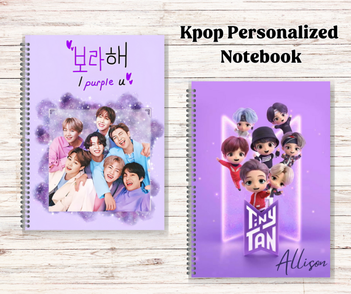 A&J Personalized Kpop Notebook 80 Pages Wire Bind BTS Black Pink ...