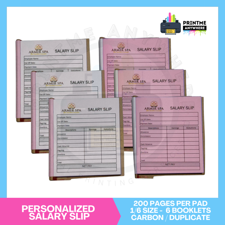 6 BOOKLETS - PERSONALIZED SALARY SLIP | Lazada PH