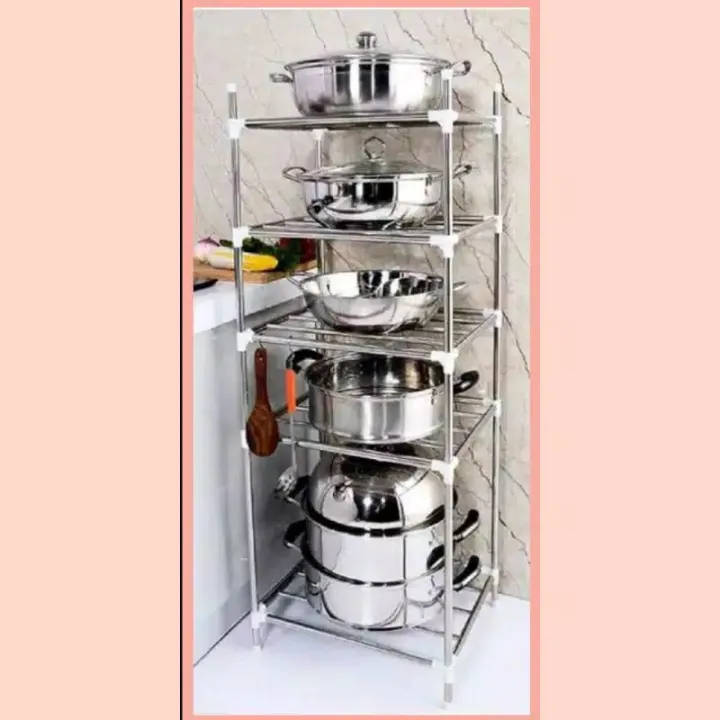 RAK DAPUR STAINLESS STELL 5 SUSUN SERBAGUNA RAK PANCI WAJAN STAINLESS ...