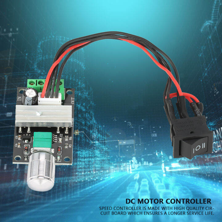 DC Motor Speed Controller, 3A PWM 6V 12V 24V DC Motor Controller, for Industry Stabilizer Home ...