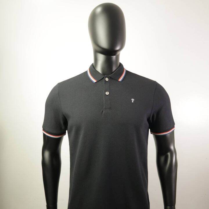 COLLEZIONE C2 Regular Fit 22MT1K077 BLACK Pique Polo Shirt Wear Men Key ...