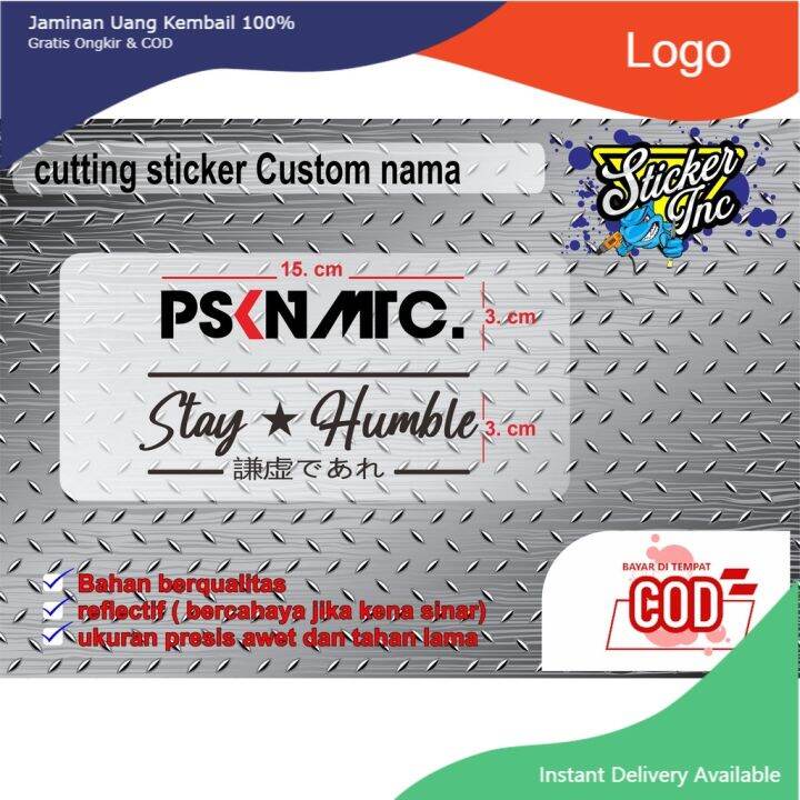 CUTTING STICKER NAMA CUSTOM 15cm | Lazada Indonesia