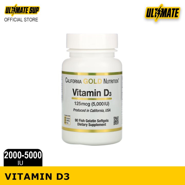 California Gold Nutrition, Vitamin D3, 2000 IU / 5000 IU, 90 Fish ...