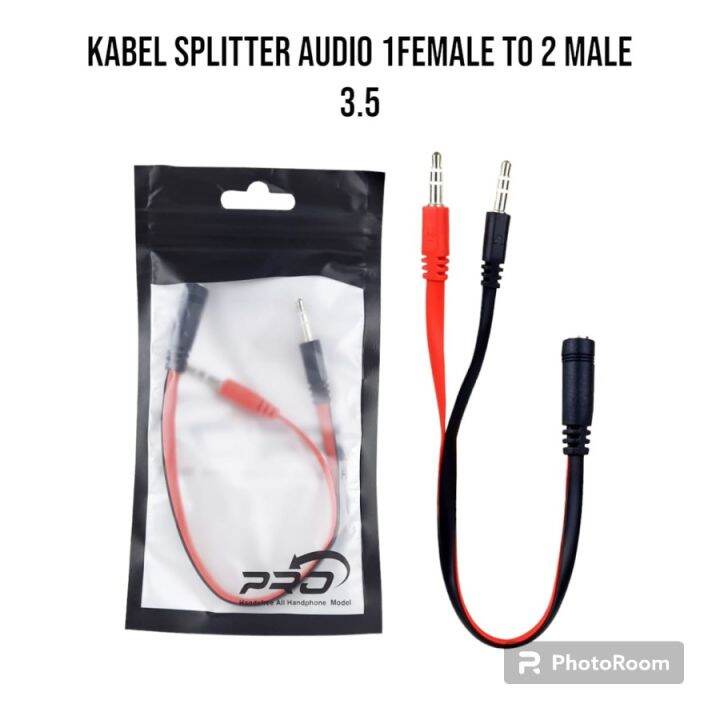 KABEL SPLITTER AUDIO 1 FEMALE TO 2 MALE JACK AUX 3.5MM SPLITER | Lazada ...