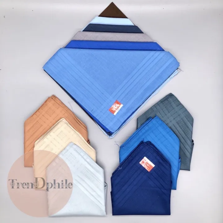 kskCOD Men Handkerchiefs Assorted Color Plain 12pcs | Lazada PH