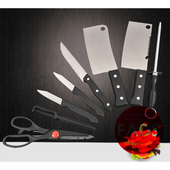 Stainless Steel Kitchen Knives With Peeler And Scissor | Lazada PH