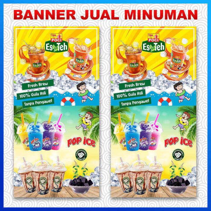 BANNER TEH POCI POP ICE CAPCIN MINUMAN KEKINIAN UKURAN 60x120 CM ...
